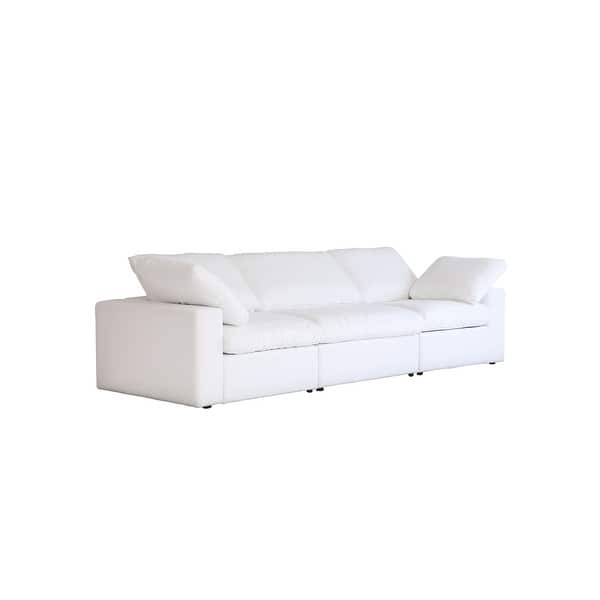 Modern Velvet Sectional Sofa Down Filled Overstuffed Upholstered ...