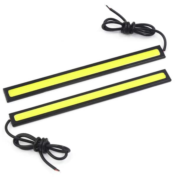 Unique Bargains Pair White LED COB Slim Strip DRL Daytime Running Fog ...