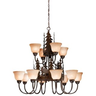 Vaxcel Lighting CH55612BBZ Yellowstone 12 Light 38-1/2" Wide - Bed Bath ...