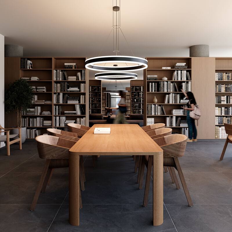 Sonneman Lighting Double Corona Satin Black 32-inch LED Ring Pendant ...