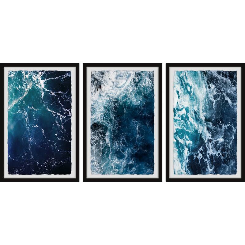 Whole Lot of Blue Triptych - Overstock - 36273297