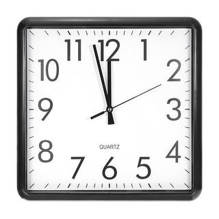 13 Inch Wall Clock, Quartz Battery Operated Silent Square Wall Clocks ...