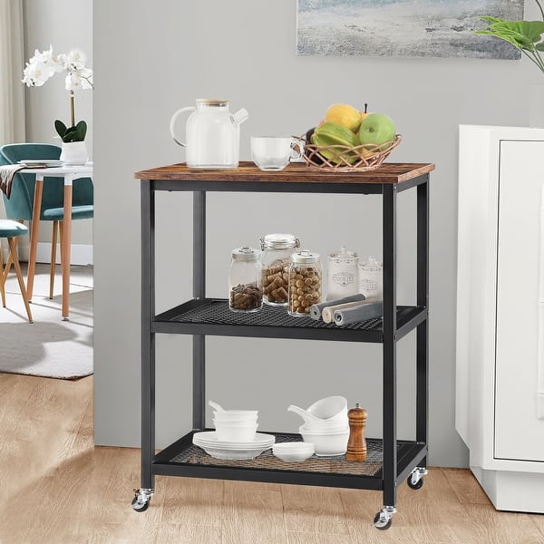 Ledel Industrial Rolling Kitchen Cart Serving Cart With Storage Shelves ...