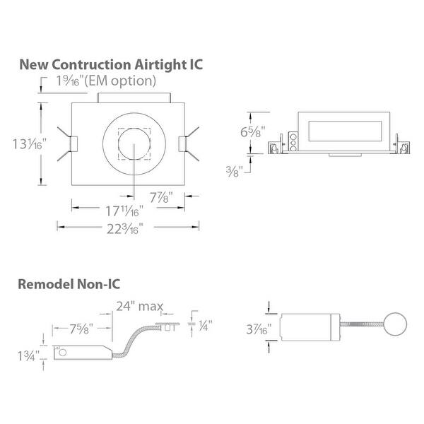WAC Lighting Volta Chicago Plenum New Construction Housing for Round ...