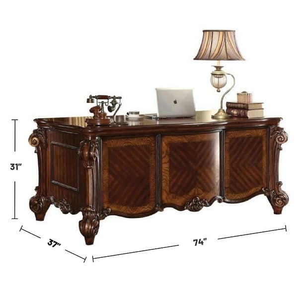 5 Drawers Executive Writing Desk in Cherry Finish - Bed Bath & Beyond ...
