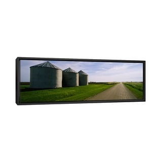 iCanvas "Three silos in a field" by Panoramic Images Framed Canvas ...