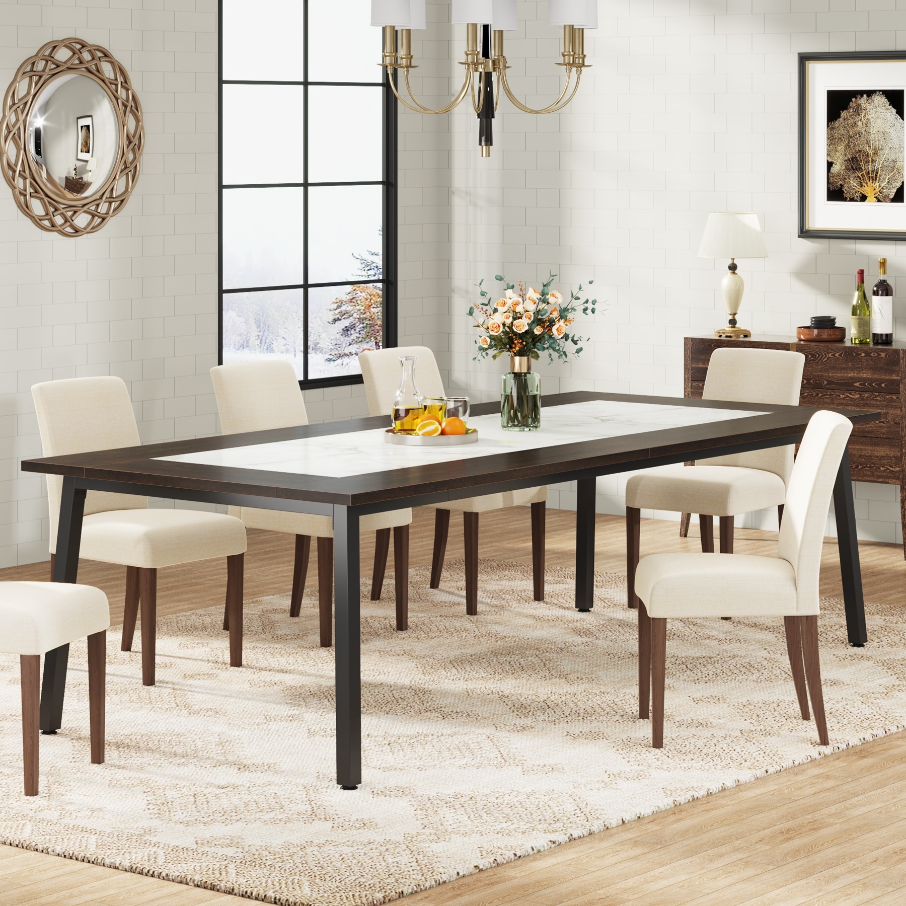 Large dining room table seats 10 store