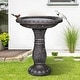 24.4 Inch H Outdoor Bird Bath - Concrete Large Bird Bath for Garden ...