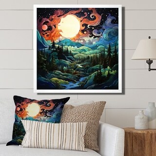 Designart "Landscape Aurora Borealis Natures IV" Aurora Borealis Framed ...