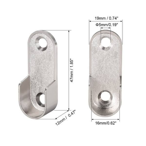 Oval Closet Rod End Supports Wardrobe Rod Flange Support Fit Rod Dia ...