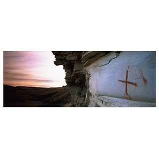 "Painting of shield on a rock, Bear Gulch Pictographs, Montana" Poster ...