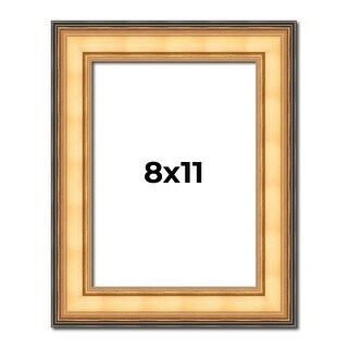 8x11 Frame Gold Plein Aire Solid Wood Picture Frame Width 2 Inches ...