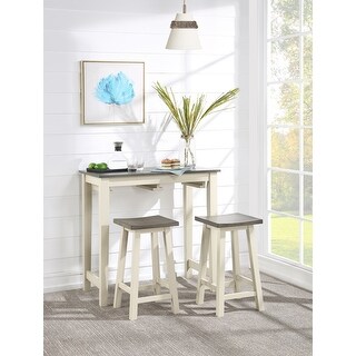 3-Piece 30" Dining Table Kitchen Side Table with 4 Saddle Stools - Bed ...