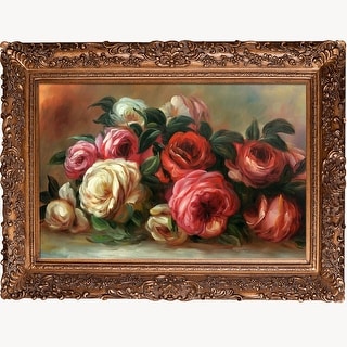 Discarded Roses by Pierre Auguste Renoir Framed Hand Painted Oil on ...