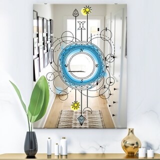 Designart 'Cardinal Points' Mid-Century Mirror - Decorative Printed ...