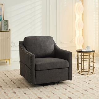 360 Degree Swivel Rotating Accent Chair with USB for Living room and ...
