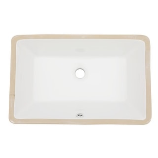 Ceramic Rectangular Undermount Bathroom Sink with Overflow - Bed Bath ...