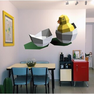 Chick and Egg Polygonal Wall decal, Chick Sticker, Chick Polygon Modern ...