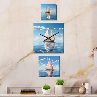 Designart "Coastal Calm Minimalism Sailboat Photo" Nautical & Beach ...