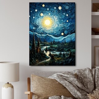 Designart "Masterpiece The Starry Day By Vincent V" Masterpiece Canvas ...