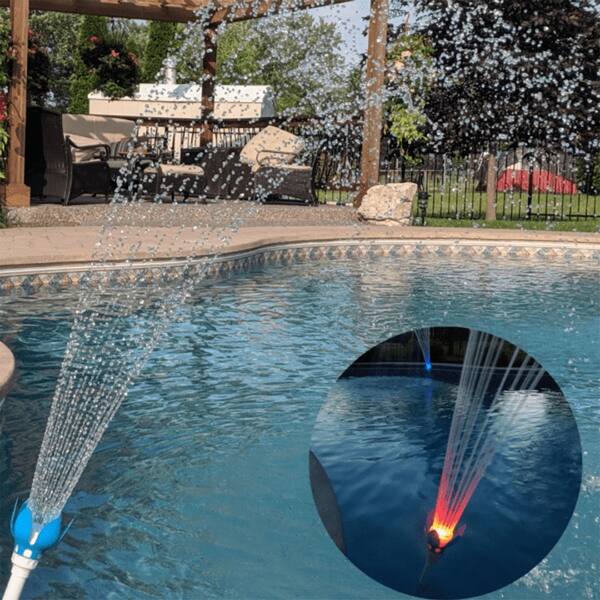 Magic Pool Fountain Water Powered Swimming Pool Fountain w/ Multicolor ...