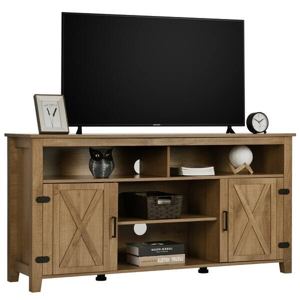 Moasis Farmhouse Highboy TV Stand for 65-Inch TV Barn Door ...
