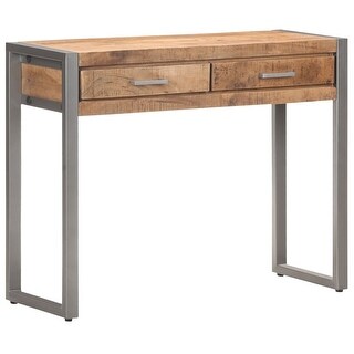 Console Table 37.4"x13.8"x29.5" Solid Mango Wood with 2 Drawer,Narrow ...