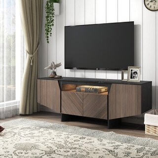 68 Inch TV Stand with Storage Cabinet and Shelves,Entertainment Center ...