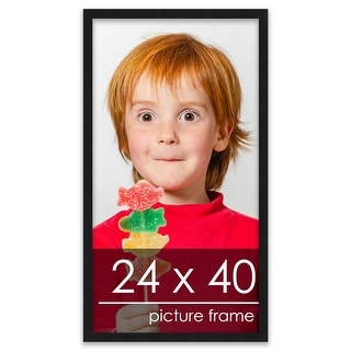24x40 Contemporary Black Wood Picture Frame - UV Acrylic, Foam Board ...