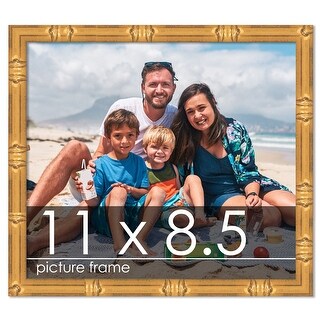 11x8.5 Bamboo Gold Complete Wood Picture or Document Frame with UV ...