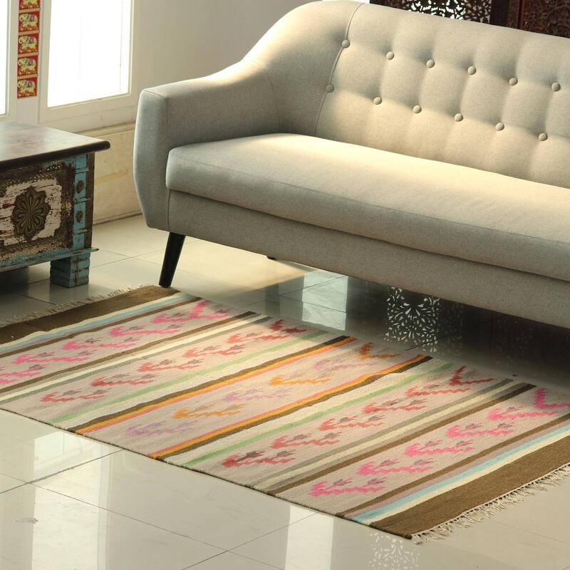 Handmade Blossom Dance Wool area rug (India) - Big - Overstock - 32474363