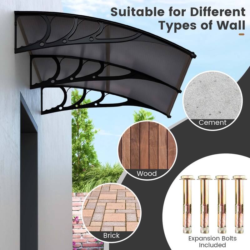 Costway 80'' x 40'' Patio Awning Canopy Outdoor Window Door Overhang ...