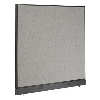 60-1/4"W x 46"H Non-Electric Office Partition Panel with Raceway, Gray ...