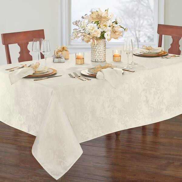 Porch & Den Prahl Jacquard Poinsettia Tablecloth - Bed Bath & Beyond ...