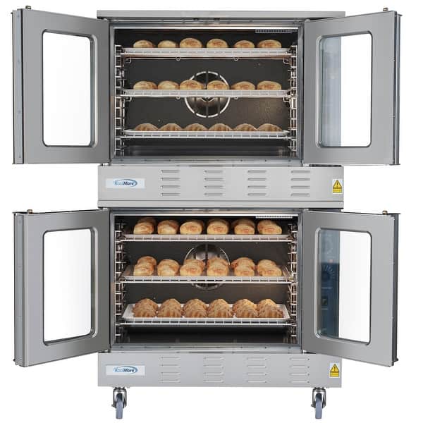 Full Size Double Commercial Natural Gas Convection Oven 54,000 BTU With ...