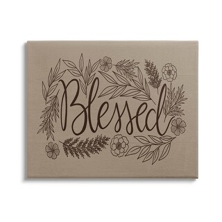 Stupell Blessed Flower Botanical Border Canvas Wall Art by Taylor ...