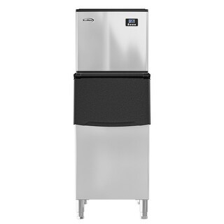 25 in. Stainless-Steel Commercial Ice Maker with Full Cube Production ...