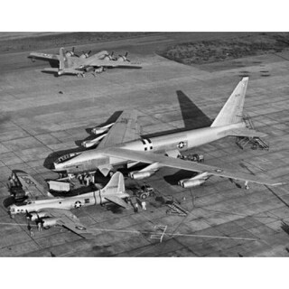 High Angle View Of Two Military Airplanes On A Military Base B52 ...