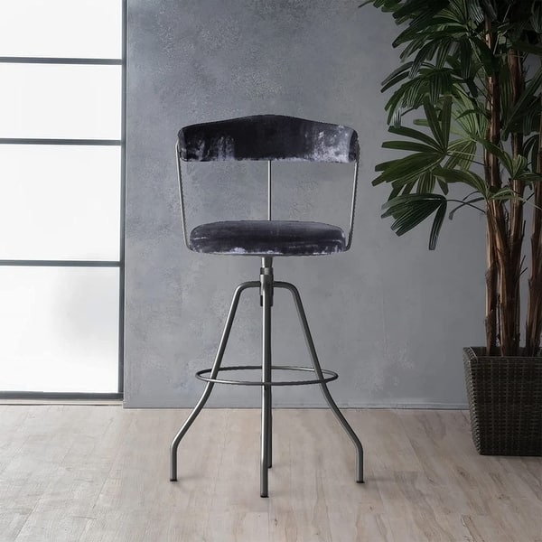 Swivel Bar Stool Metal Legs with Backrest - Bed Bath & Beyond - 37468063