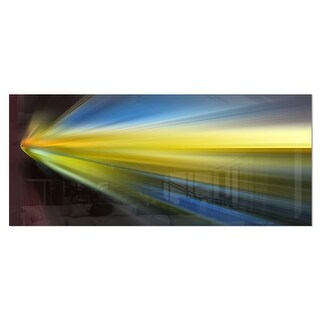 Designart 'Brown Blue Focus Light' Abstract Digital Art Metal Wall Art ...