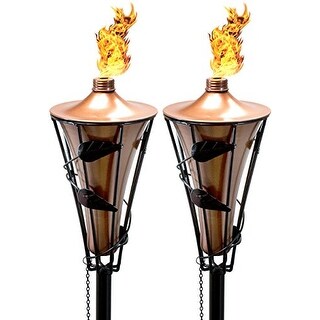 Outdoor Metal Patio Torches, Includes Fiberglass Wick and Snuffer Cap ...