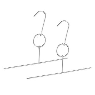 Stainless Steel Smoker Hangers, Three-Prong Meats Hooks, 2Pcs - Bed ...