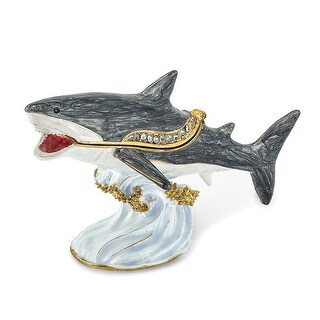 Curata Pewter Bejeweled Crystals Gold-Tone Enameled Ace Great White ...