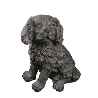 10.5" x 15" Ceramic Faux Stone Finish Gray Dog Statue - Bed Bath ...