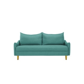 Light Green Compact 67" Loveseat Sofa with High-Density Foam & Metal ...