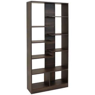 Sunnydaze Rosalee 9-Tier Open Bookshelf with Staggered Shelves - Bed ...