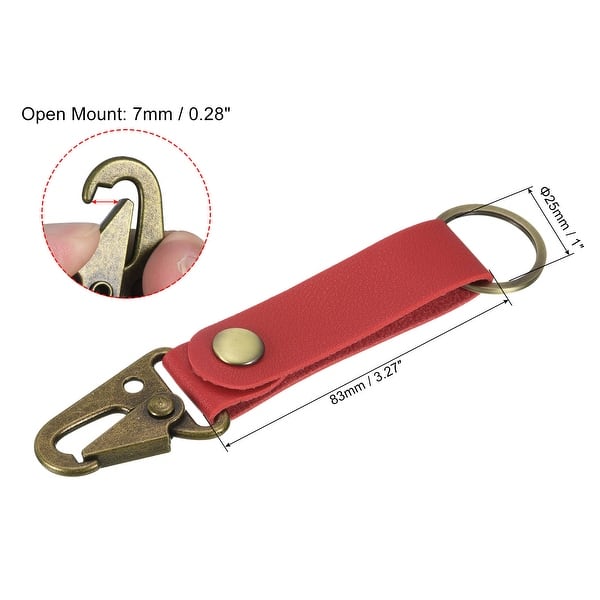 Leather Keychain, PU Belt Clip Key Ring Fob Holder for Bag Wallet ...