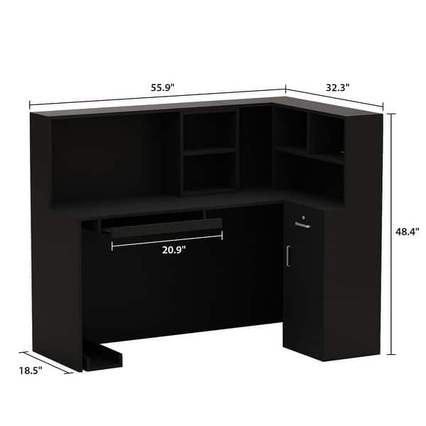 L-Shape Wood Reception Desk Office Computer Desk - Bed Bath & Beyond ...