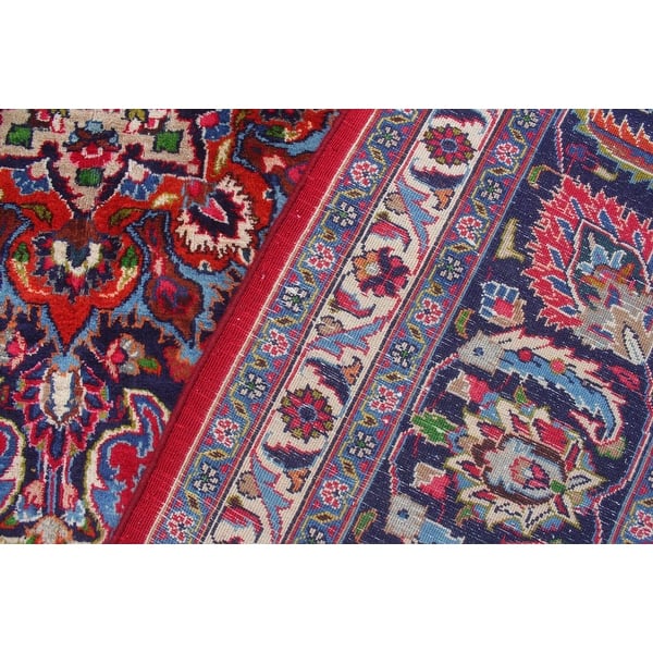 Vintage Antique Persian Kashan Fraser Wool Rug - 9'7'' x 12'11'' - Bed ...