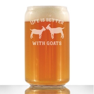 Better With Goats - Beer Can Pint Glass - Funny Goat Gifts - 16 Ounce ...